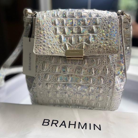 Brahmin | Bags | Brahmin Margo Silver Holographic Womens Bag | Poshmark
